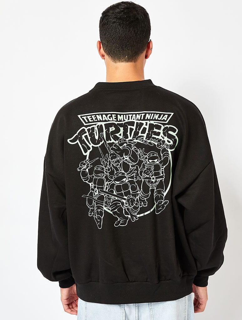 Teenage Mutant Ninja Turtles Sweatshirt in Black | Cartoon Graphic Tops ...