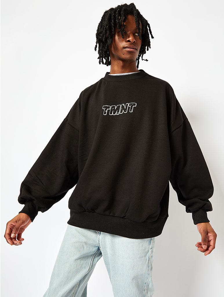 Teenage Mutant Ninja Turtles Sweatshirt in Black | Cartoon Graphic Tops ...