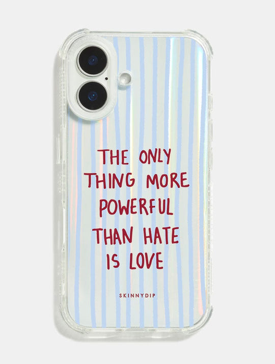 The Only Thing More Powerful Than Hate Is Love Shock iPhone Case | Bad ...