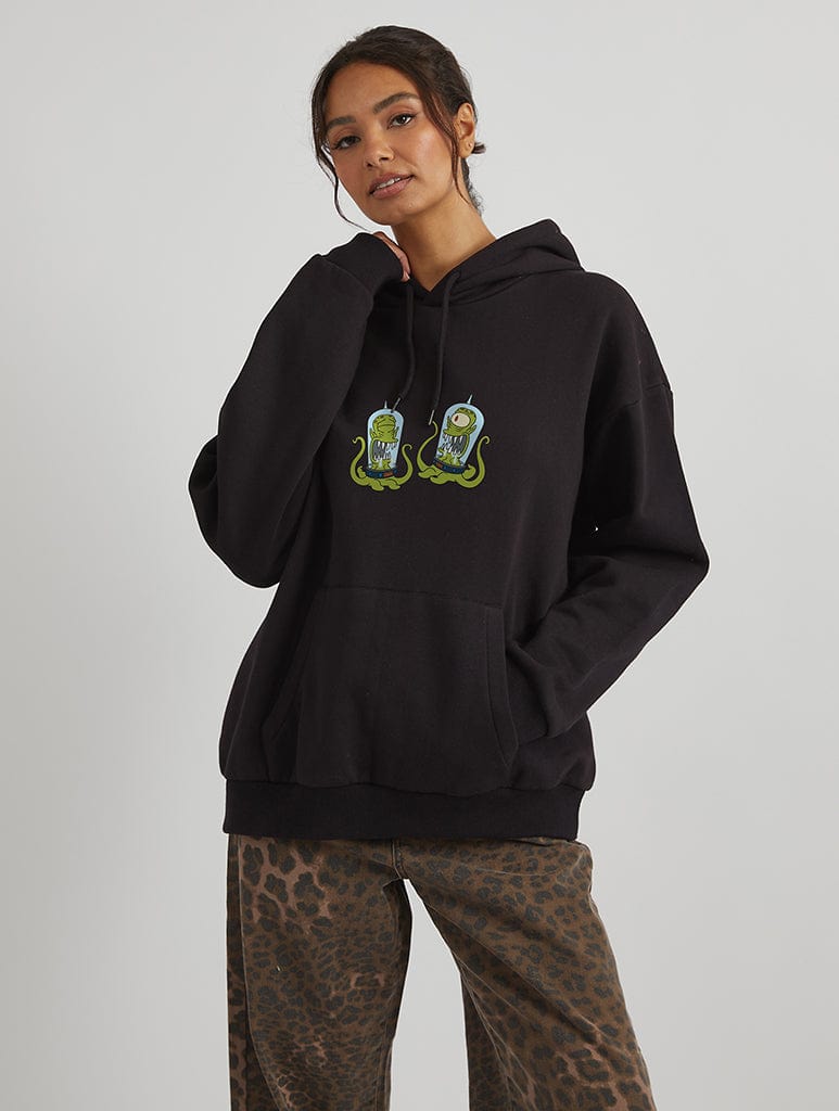The Simpsons Foolish Earthlings Hoodie In Black | Skinnydip London
