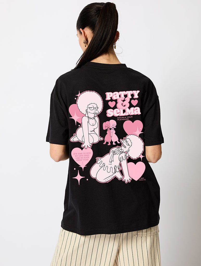 The Simpsons Patty And Selma T-Shirt In Black | The Simpsons Clothing ...