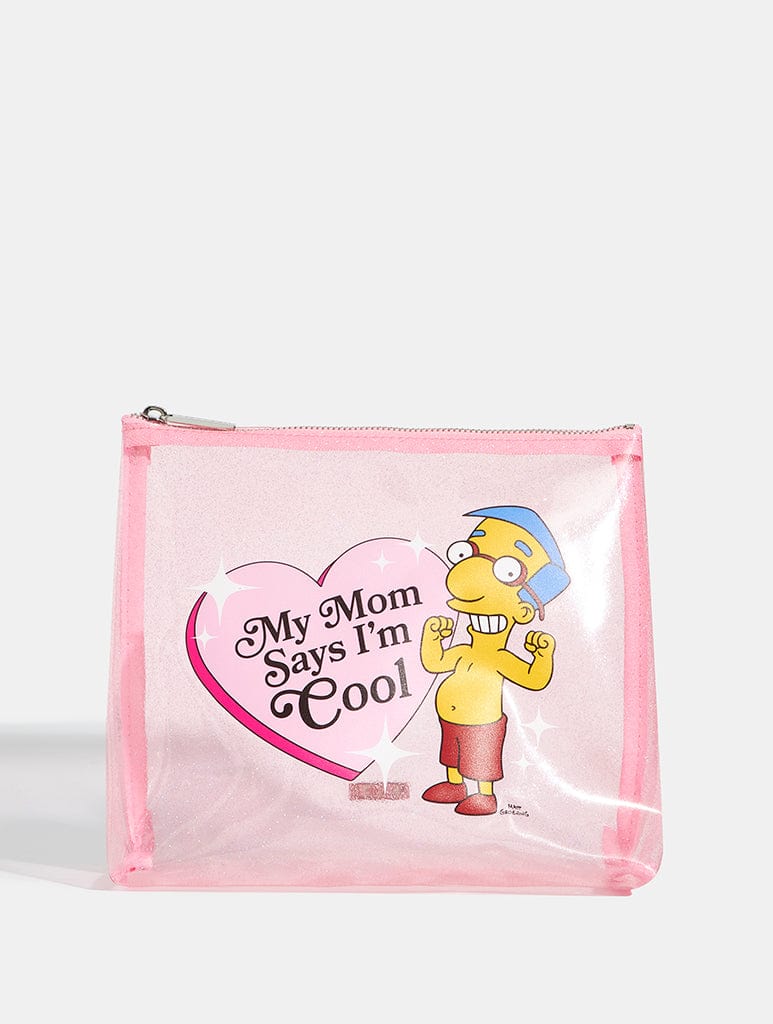 The Simpsons x Skinnydip My Mom Says I'm Cool Wash Bag | Pink Toiletry ...