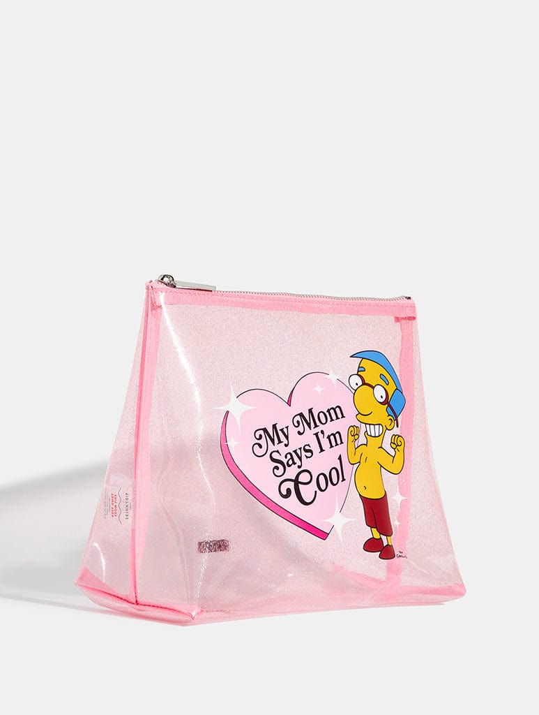 The Simpsons x Skinnydip My Mom Says I'm Cool Wash Bag | Pink Toiletry ...