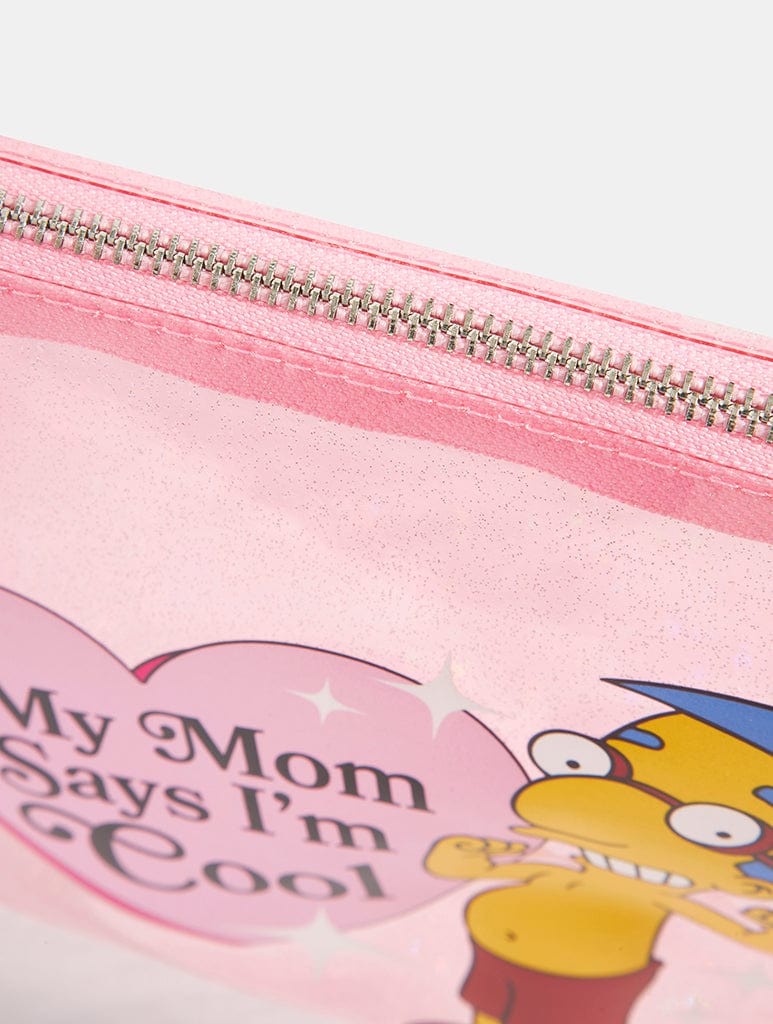 The Simpsons x Skinnydip My Mom Says I'm Cool Wash Bag | Pink Toiletry ...