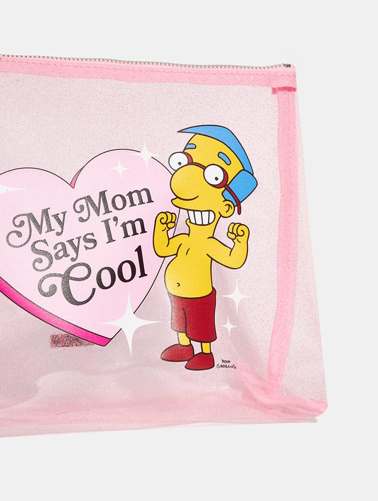 The Simpsons x Skinnydip My Mom Says I'm Cool Wash Bag | Pink Toiletry ...
