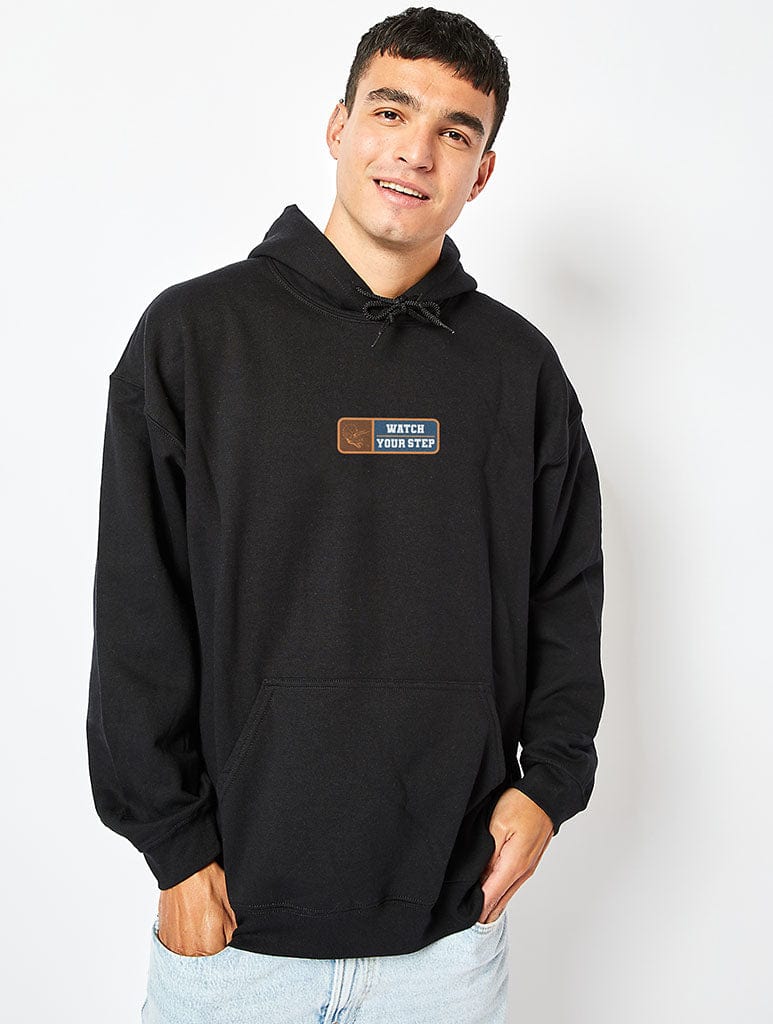 Watch Your Step Hoodie in Black | Shop Gifts For Him | Skinnydip London