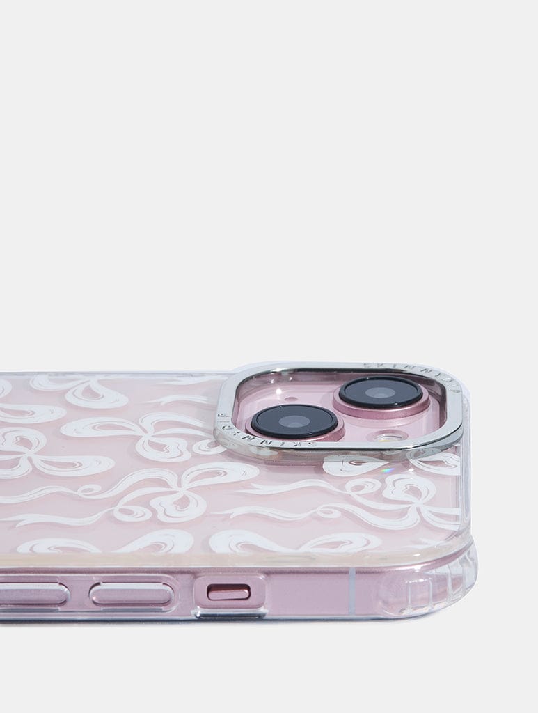 White Bow Swirl Shock iPhone Case | Cute Bow iPhone Cases | Skinnydip ...