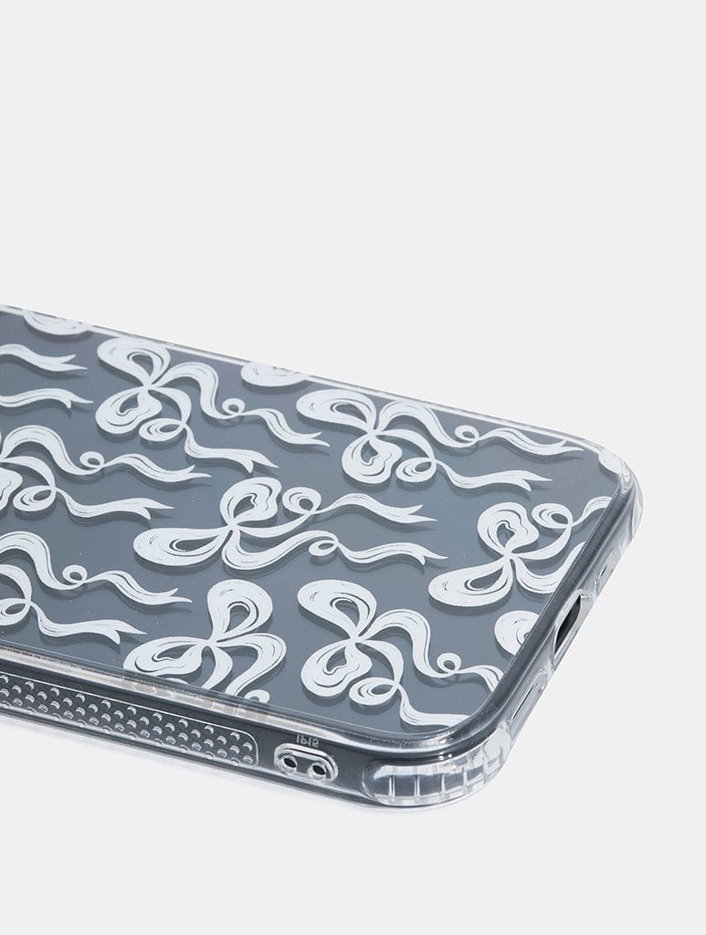 White Bow Swirl Shock iPhone Case | Cute Bow iPhone Cases | Skinnydip ...