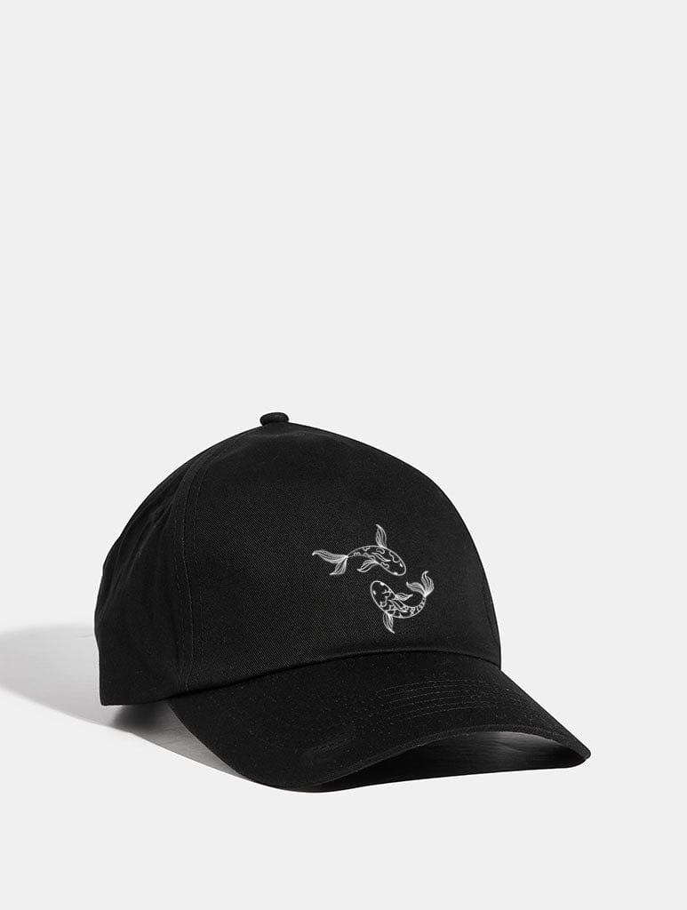 White Koi FIsh Cap in Black | Summer Inspired Caps | Skinnydip London