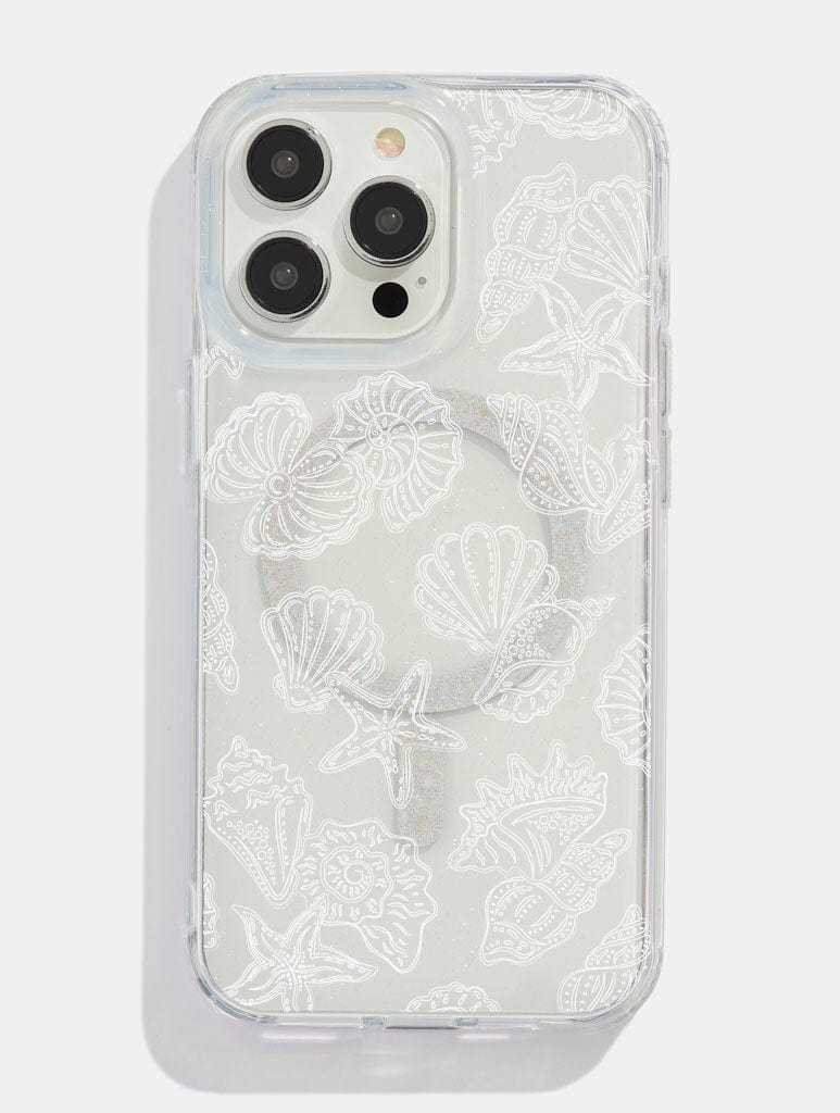 White Sea Shells Glitter MagSafe iPhone Case | Coastal Core Accessories ...