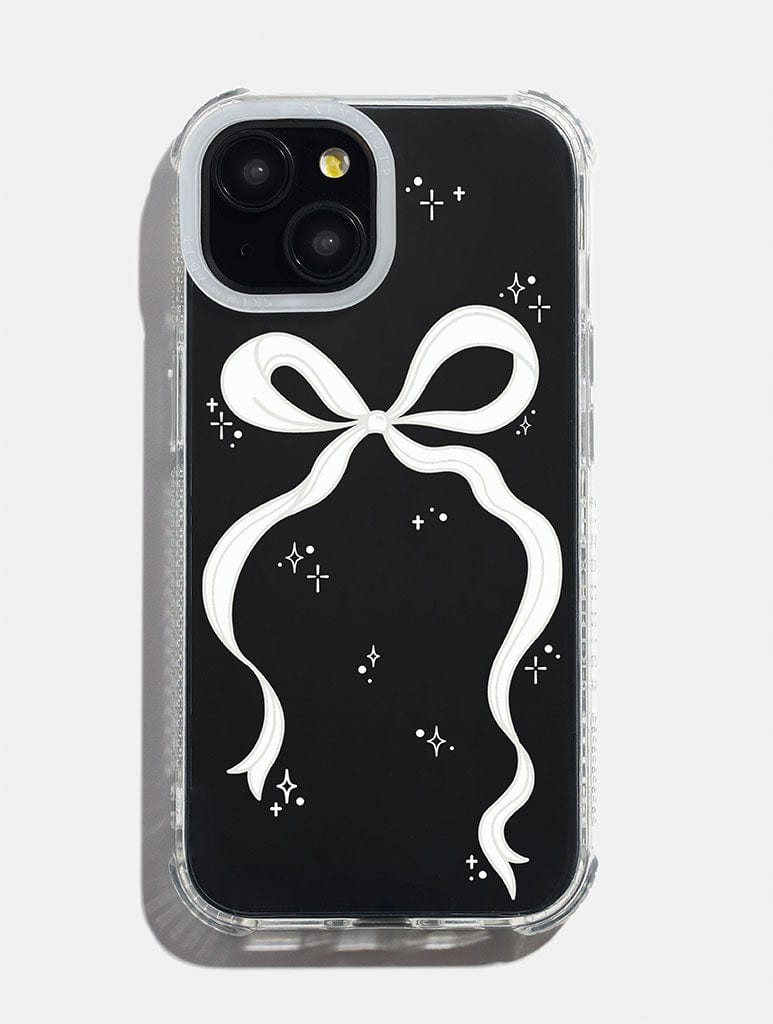 White Single Bow Shock iPhone Case | Coquette Core Phone Cases | Skinnydip London