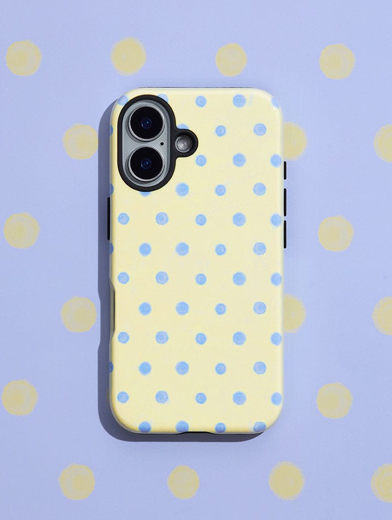 Yellow And Blue Painted Polka Dot Ultra Protective iPhone Case ...