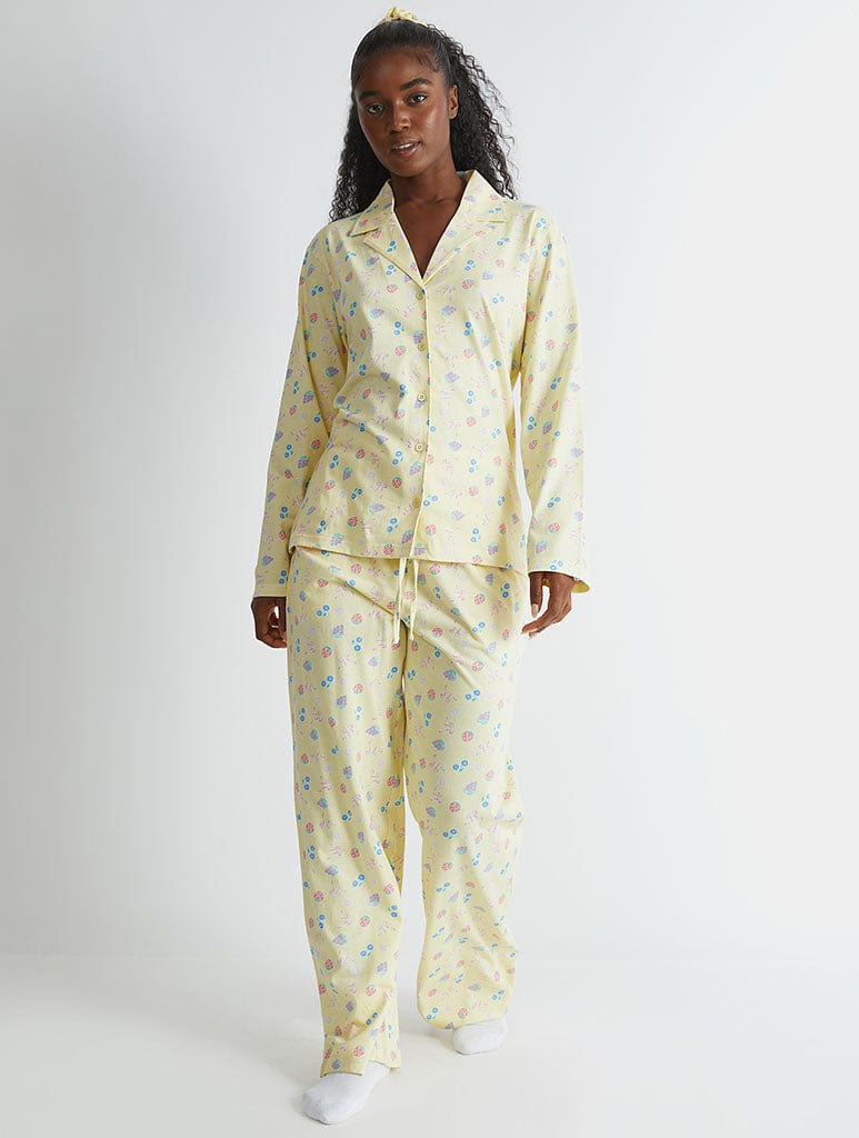 Yellow Ditsy Fruit Pyjama Set – Skinnydip London